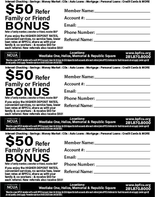 BPFCU - Refer-A-Friend BONUS